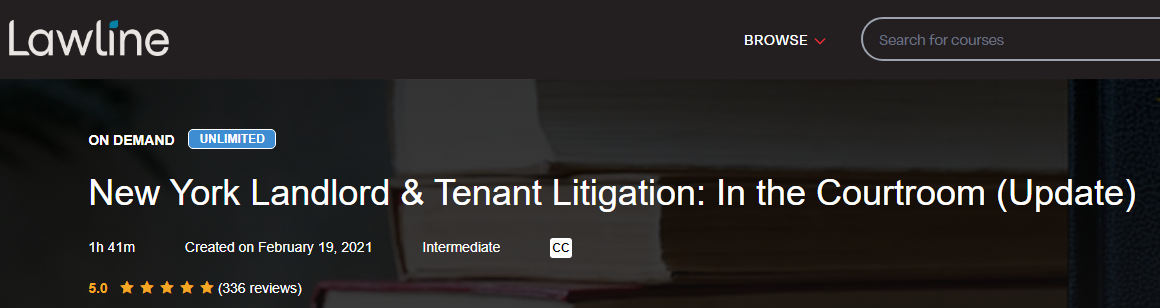 Landlord and Tenant Litigation – In the Courtroom, a Michelle Itkowitz ...